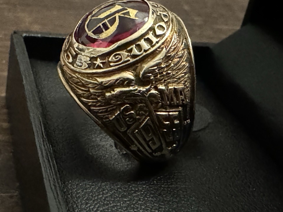 Vintage Solid 14K Gold & Ruby Men’s West Point Graduate Ring - 1955 ...