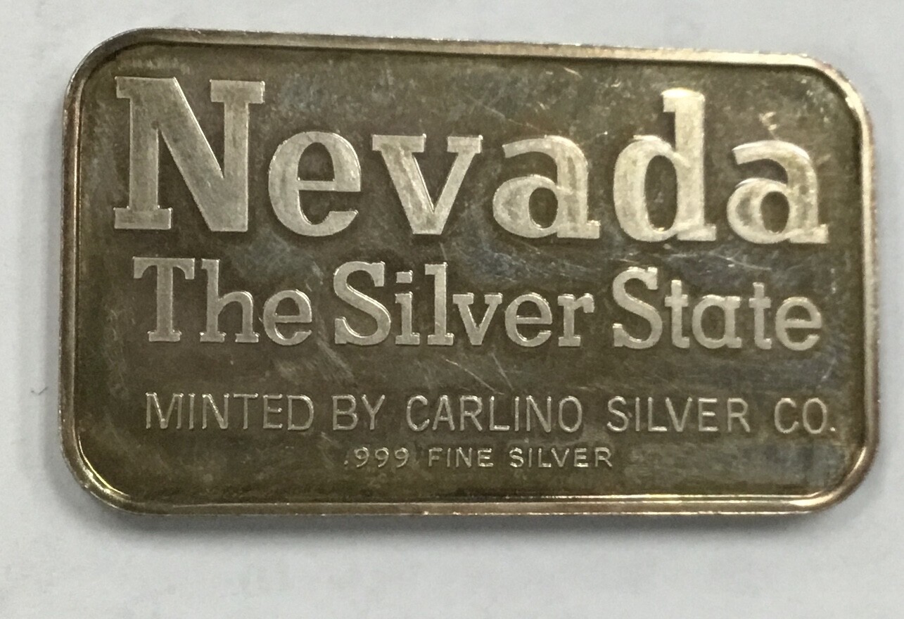 Nevada Silver State , Thank You, 1oz Fine Silver ART Bar Carlino Silver ...
