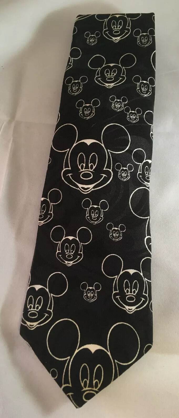 Disney Mickey Mouse Novelty Tie Black White Necktie P… - Gem