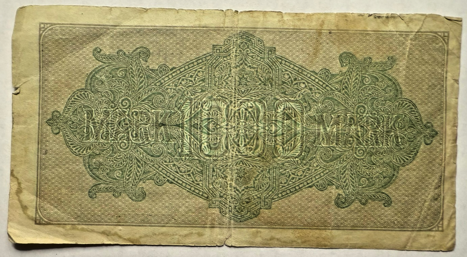 1922 Germany 1000 Mark Post WW1 Pre WW2 Banknote Paper Money Kaiser ...