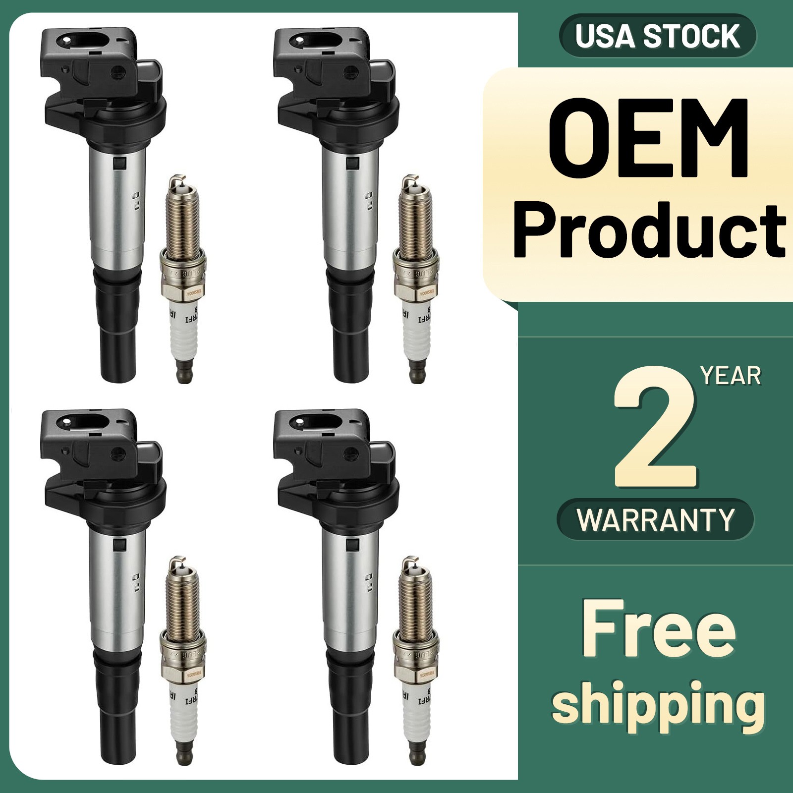 NEW 4Pack Ignition Coil UF598 & Spark Plug Fits For 2007-2015 Mini ...