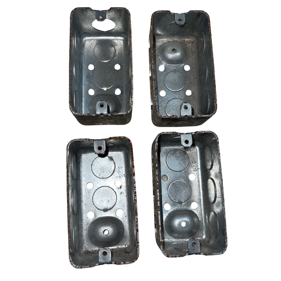 4pcs Utility Size 4x2 Inch Single Gang Electrical Outlet Box 1-7/8 ...