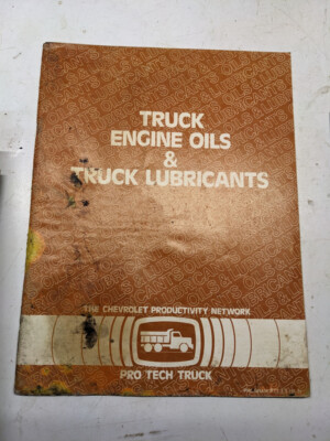 CHEVROLET GM PRO TECH TRUCK MANUAL SHOP BOOK 1981 ENGINE OILS ...