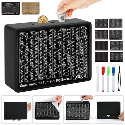 Cash Vault Wooden Savings Box Wooden Cash Saver Money Saving Box 10000 ...