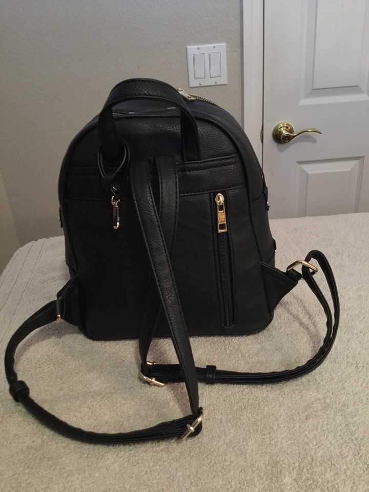 Black Travel Backpack. Small/Medium. 10.5”x11”x5.5”. Adjustable Straps ...