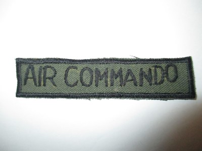 b7654 US Air Force Vietnam Gun Ship Air Commando tab OD hnd emb IR23E | eBay