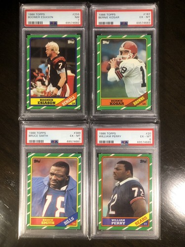 1986 Topps Football Rookie PSA Lot: Boomer Esiason, Kosar, Bruce Smith ...