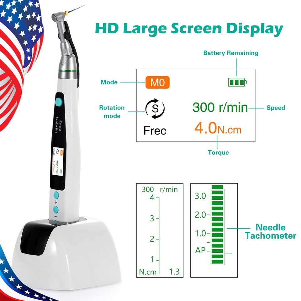 Dental Wireless LED Endo Motor For Root Canal USA（Contra Angle 16:1) ST ...