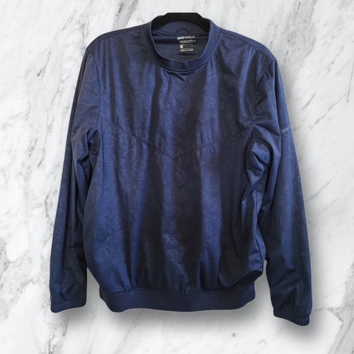 Nike Shield Navy Blue Amulets Men's Golf Pullover Crewneck Sweatshirt ...