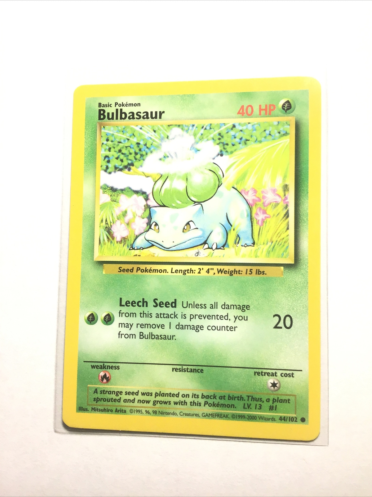 BULBASAUR - 44/102 - Base Set - 4th Print - 1999-2000 - Pokemon Card ...