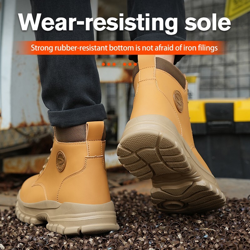 Men's Work Boots Safety Steel Toe Shoes Industrial Anti-Slip Waterproof ...