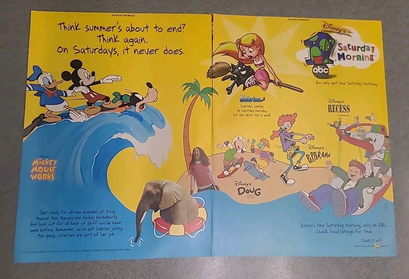 Disney Mickey Mouse Works Sabrina Doug Recess Print Ad 1999 16x11 Wall ...