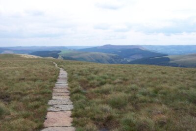 Photo 6x4 Paved path on Rowlee Pasture Ouzelden Clough Path from ...