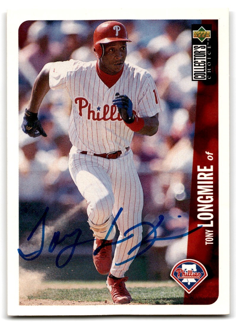 1996 Upper Deck Collectors Choice Signed Tony Longmire Auto Phillies ...