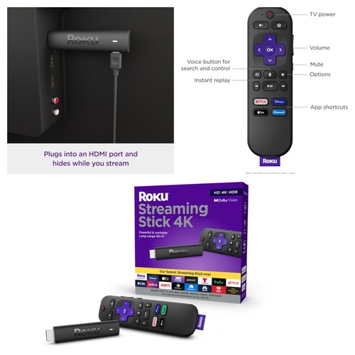 Roku Ultra LT Streaming Device 4K/HDR/Dolby Vision w/ Voice Remote ...