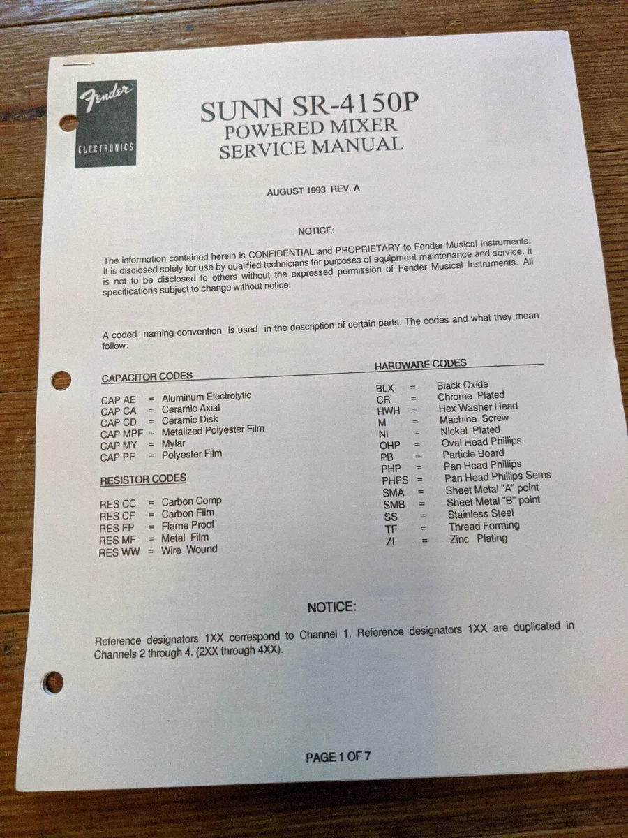 Sunn Amplifier Parts
