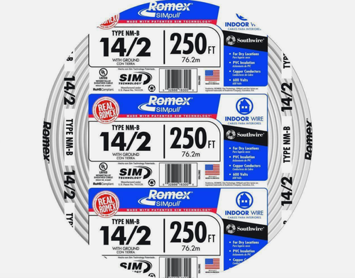 Southwire Solid Romex SIMpull Jacketed CU NM-B W/G Wire 250' 14/2 ...