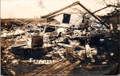 1917 RPPC Tornado Damage – Carlisle Indiana – Ferguson Home - Near ...