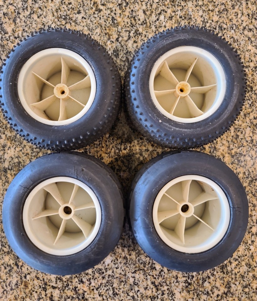 VINTAGE F&R Pro-line Pro-90 Pro-65 RED Tires & Wheels Fits RC-10T RC10T ...