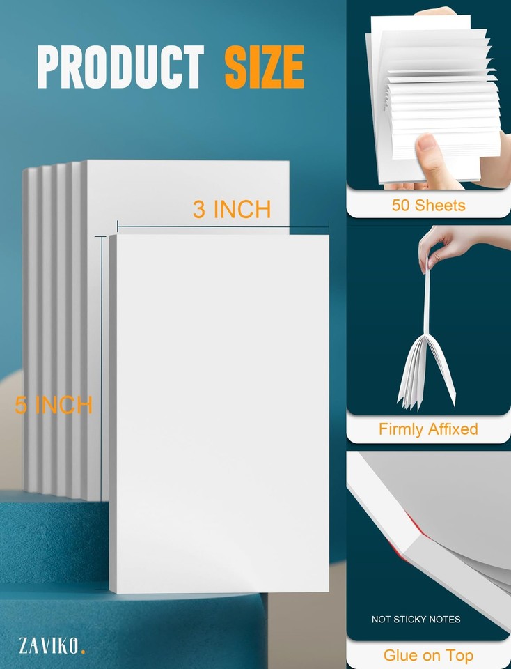 Note Pads 3x5, 6 Pack Small Notepads 3x5 Memo Pads, Small Notebooks 3x5 ...