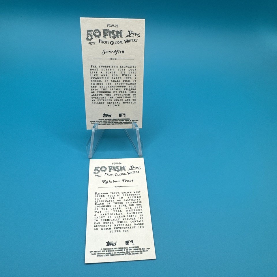 2025 Topps Allen & Ginter Mini FISH FROM GLOBAL WATERS Swordfish ...