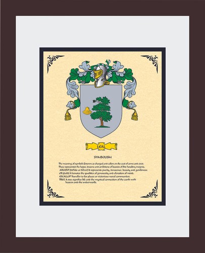 HERALDRY COAT OF ARMS ~ LEAL FAMILY CREST ~ FRAMED | eBay