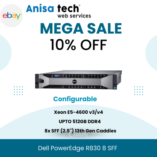 Dell PowerEdge R830 8SFF Configurable: Xeon E5-4600 V3 & V4 CPU's 512GB ...