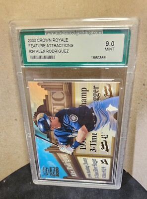 ALEX RODRIGUEZ 2000 CROWN ROYALE AUTHENTIC CERTIFIED BASEBALL CARD ...