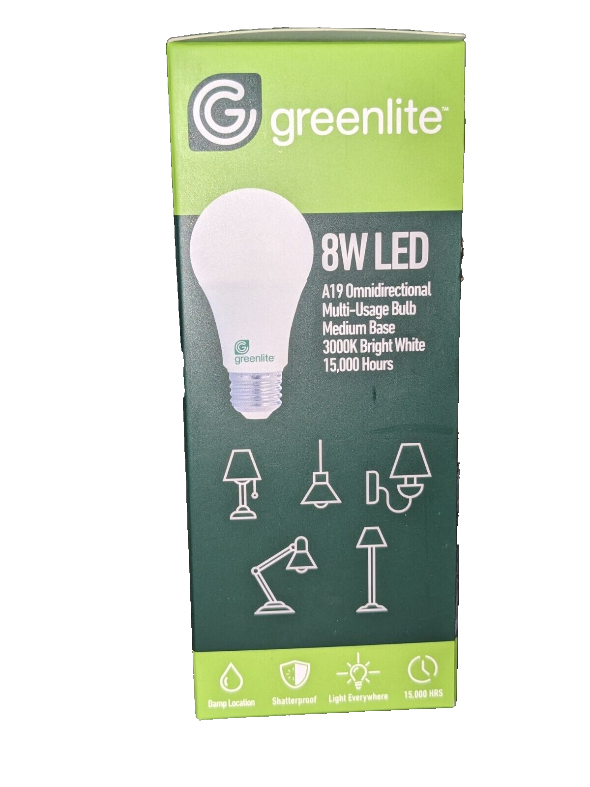 lot of 6 Greenlite 8W Bulb 4 Pack 60W Equivalent Non-Dimmable LED ...