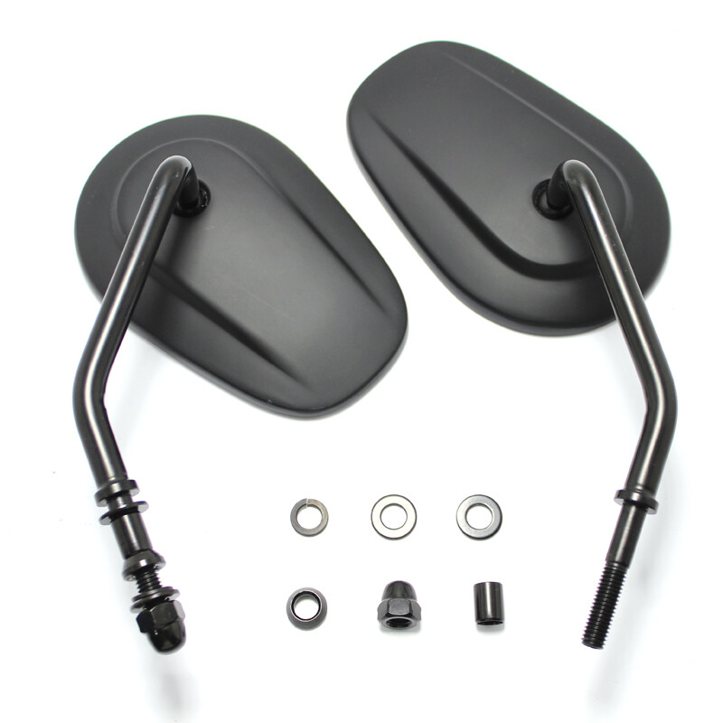 2x Motorcycle Black Rear View Mirror for Harley Touring Sportster ...