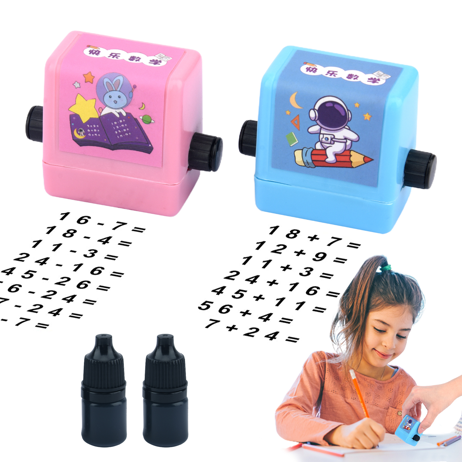 With Ink Additions Subtraction Roller Digital Teaching Stamp Maths ...