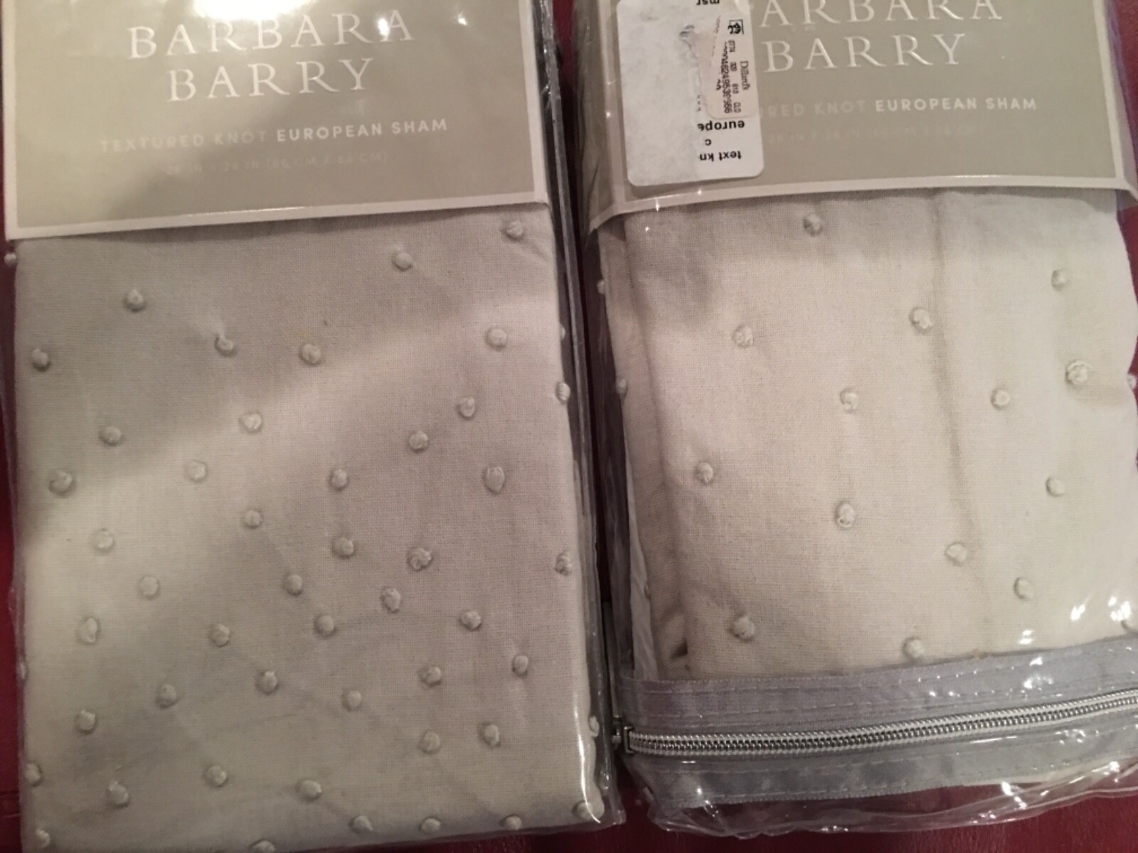 BARBARA BARRY 2pc TEXTURED KNOT EURO SHAM MINT NIB | eBay