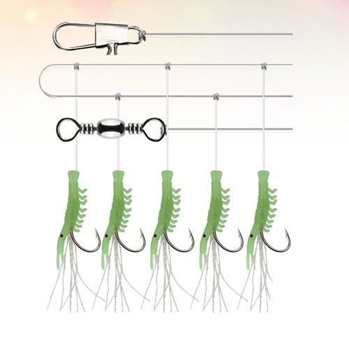 3 Strings Luminous Shrimp Hook Fishing Lure Hook String Tack Bait Lure ...