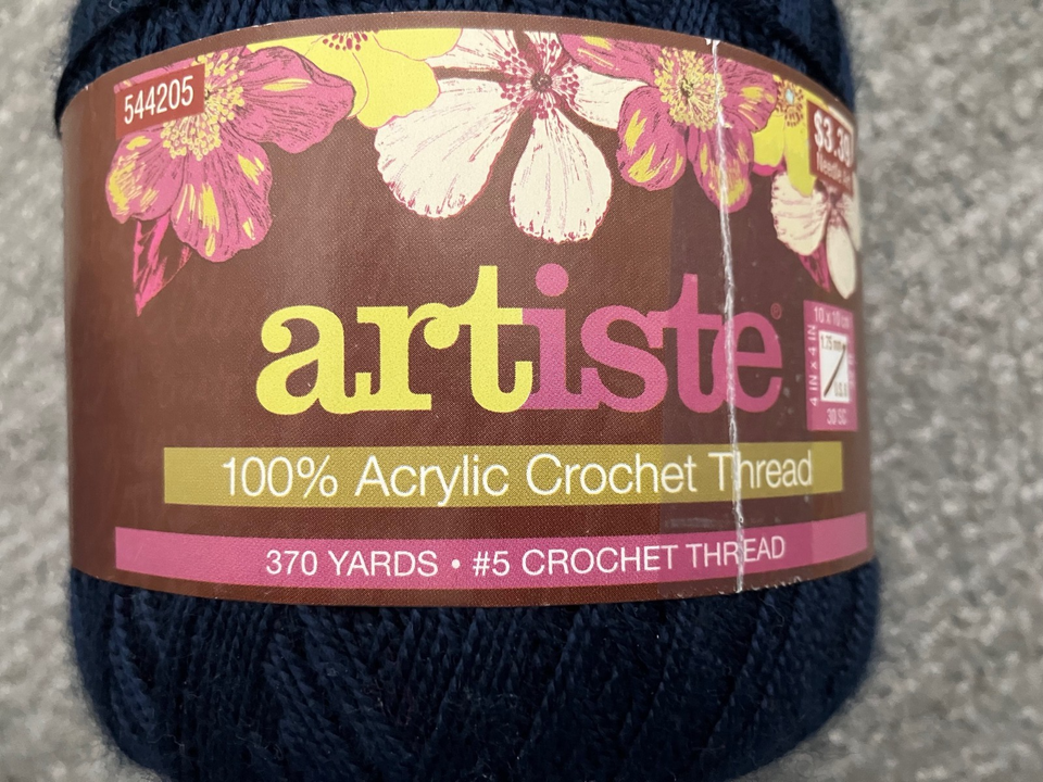 Artiste Acrylic Crochet Thread - slightly used & Thread Art crochet ...
