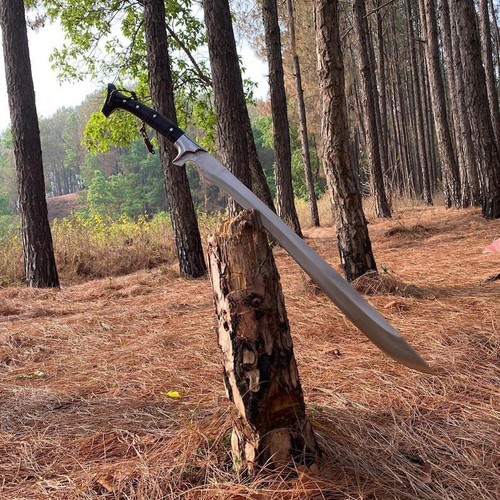 Custom Handmade Carbon Steel Blade Tactical Machete Sword| Hunting ...