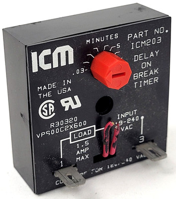 ICM203 ICM Controls 120/240 Volt Delay-on-Break Timer - Next Day Option ...