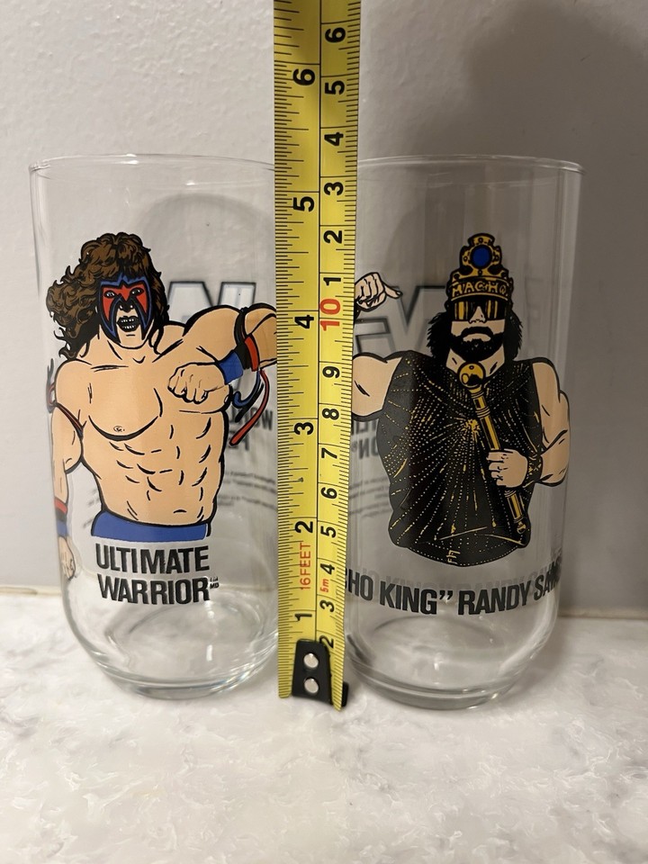 WWF WWE Collector Cup Ultimate Warrior Macho Man King Randy Savage Hulk ...