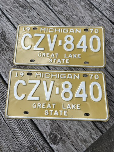 Vintage 1970 Michigan License Plates Pair | eBay
