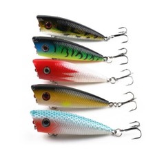 6pcs Topwater 6cm/7g Mini Popper Fishing Lures Bass Tackle Plastic ...