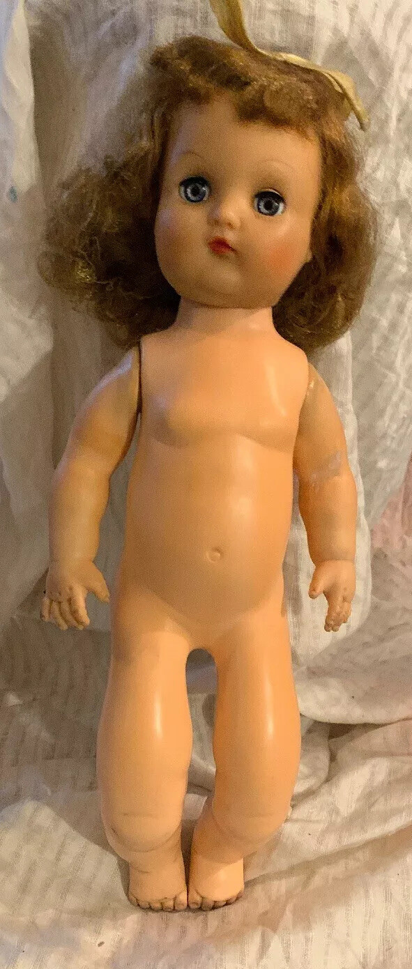 Vintage 50’s Horseman Blonde Sleepy Eyes Rubber Squeak Doll With ...