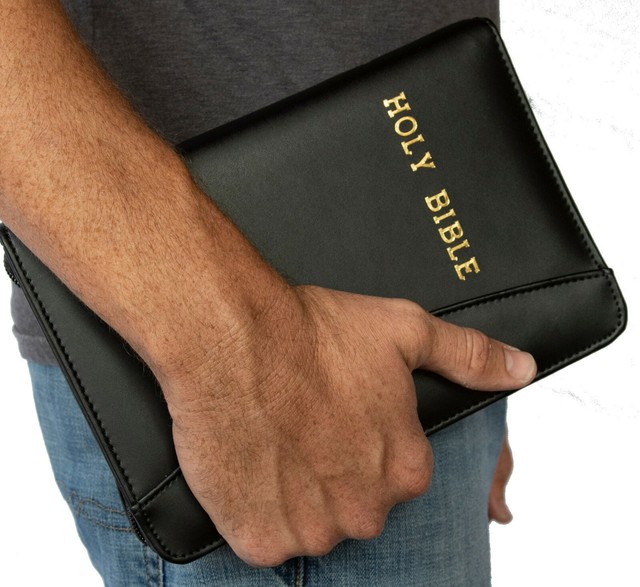 Leather Bible Style Gun Case for Carry or Storage W Gold Leaf Letters ...