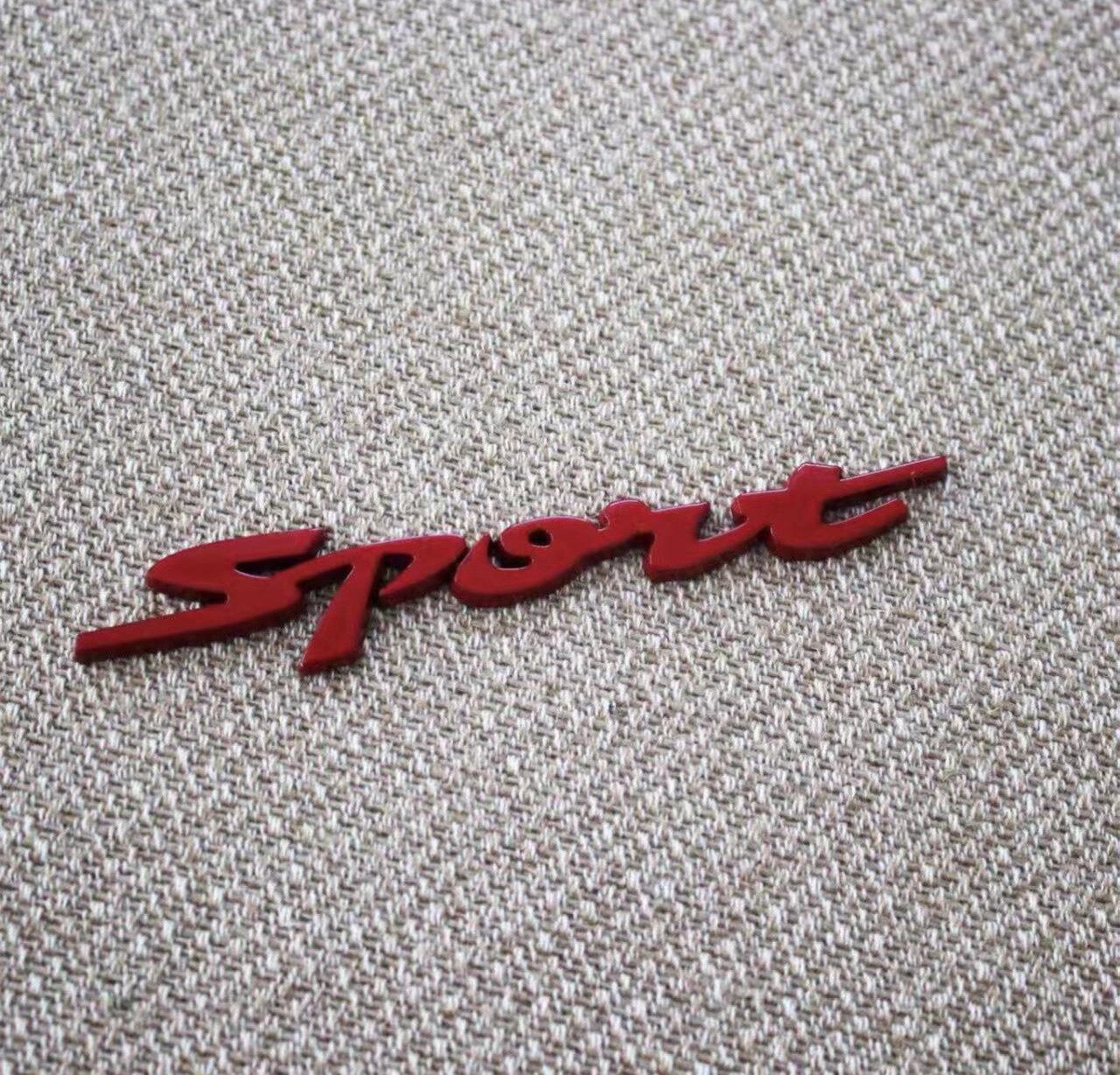 Red Car 3D Metal SPORT Logo Emblem Badge Sticker Trunk Fender Decal ...