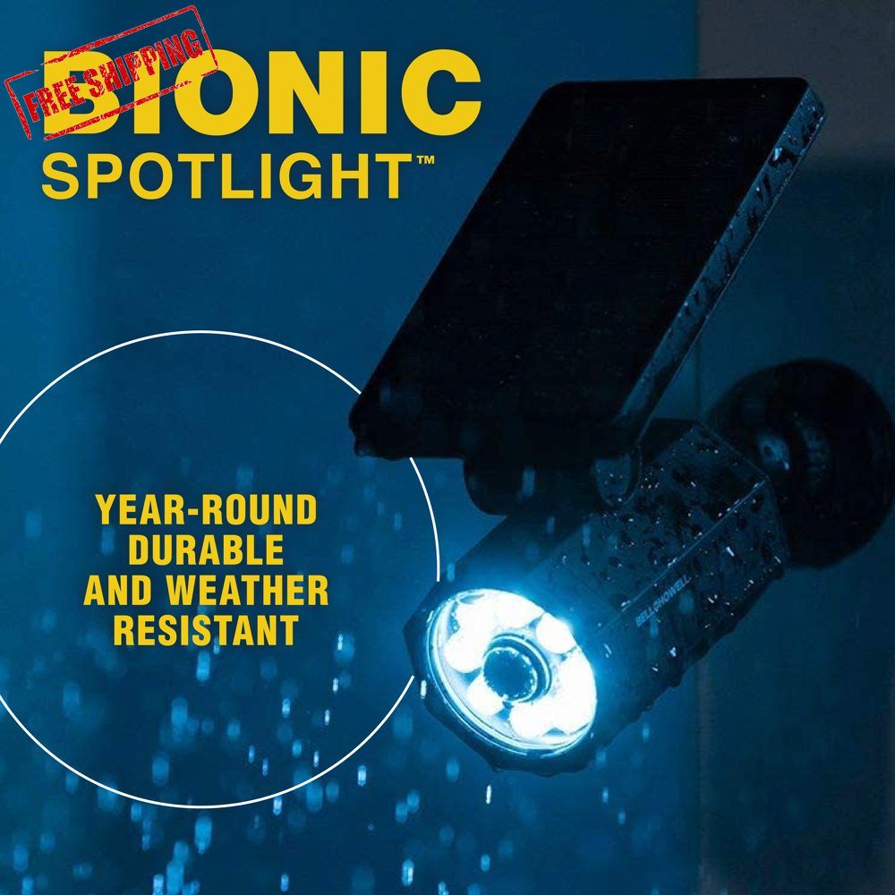Bell Howell Bionic Spotlight Deluxe LED Solar Lights Solar-Powered Spot ...