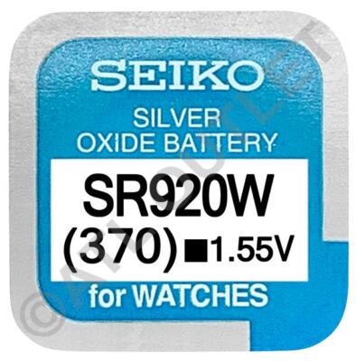Seiko 370 SR920W 1.55v Silver Oxide, Mercury Free Watch Battery - Made ...