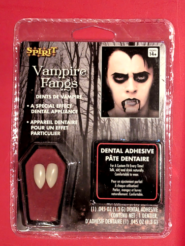 Vampire Fangs (NEW SEALED) with dental adhesive Halloween Dracula ...