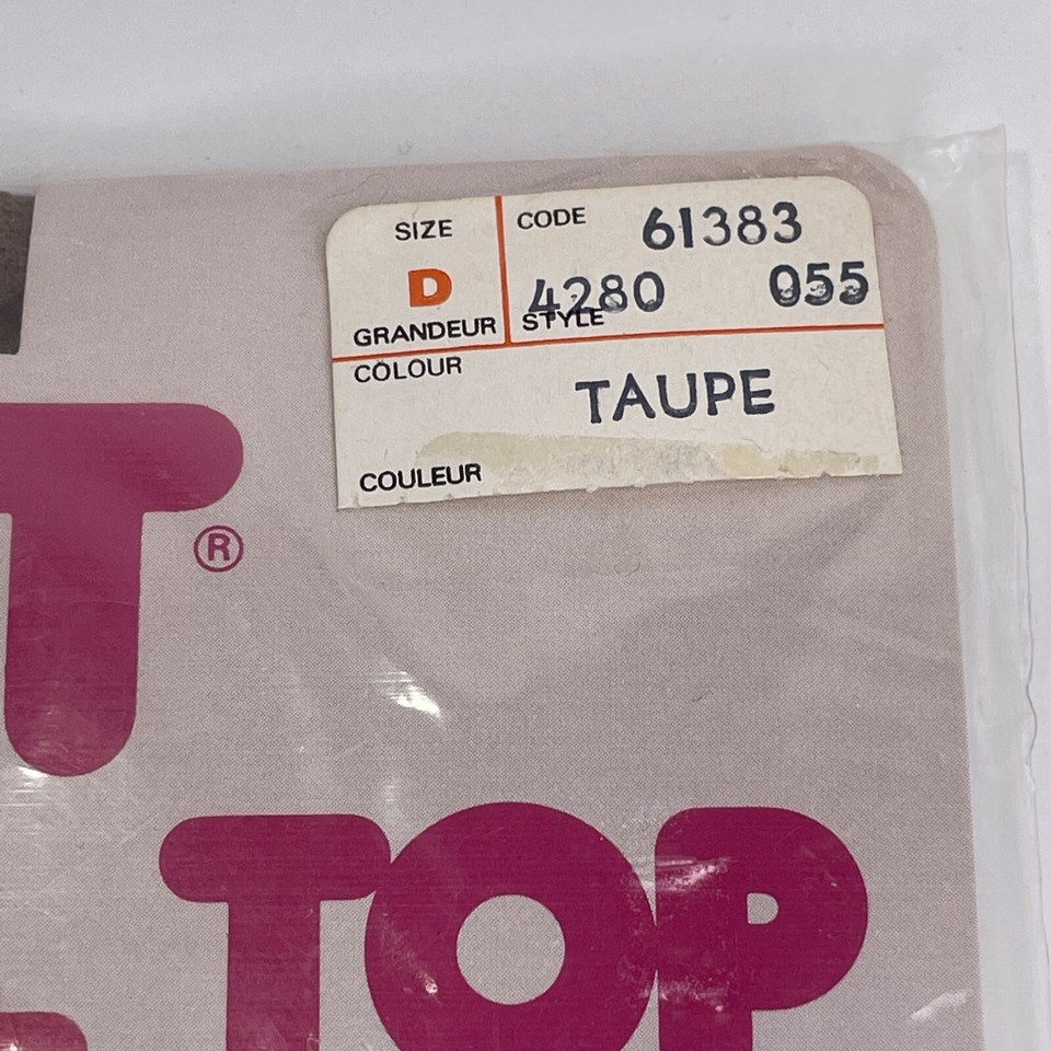 Vintage 1980s Secret Control Top Reinforced Pantyhose Taupe Size D ...