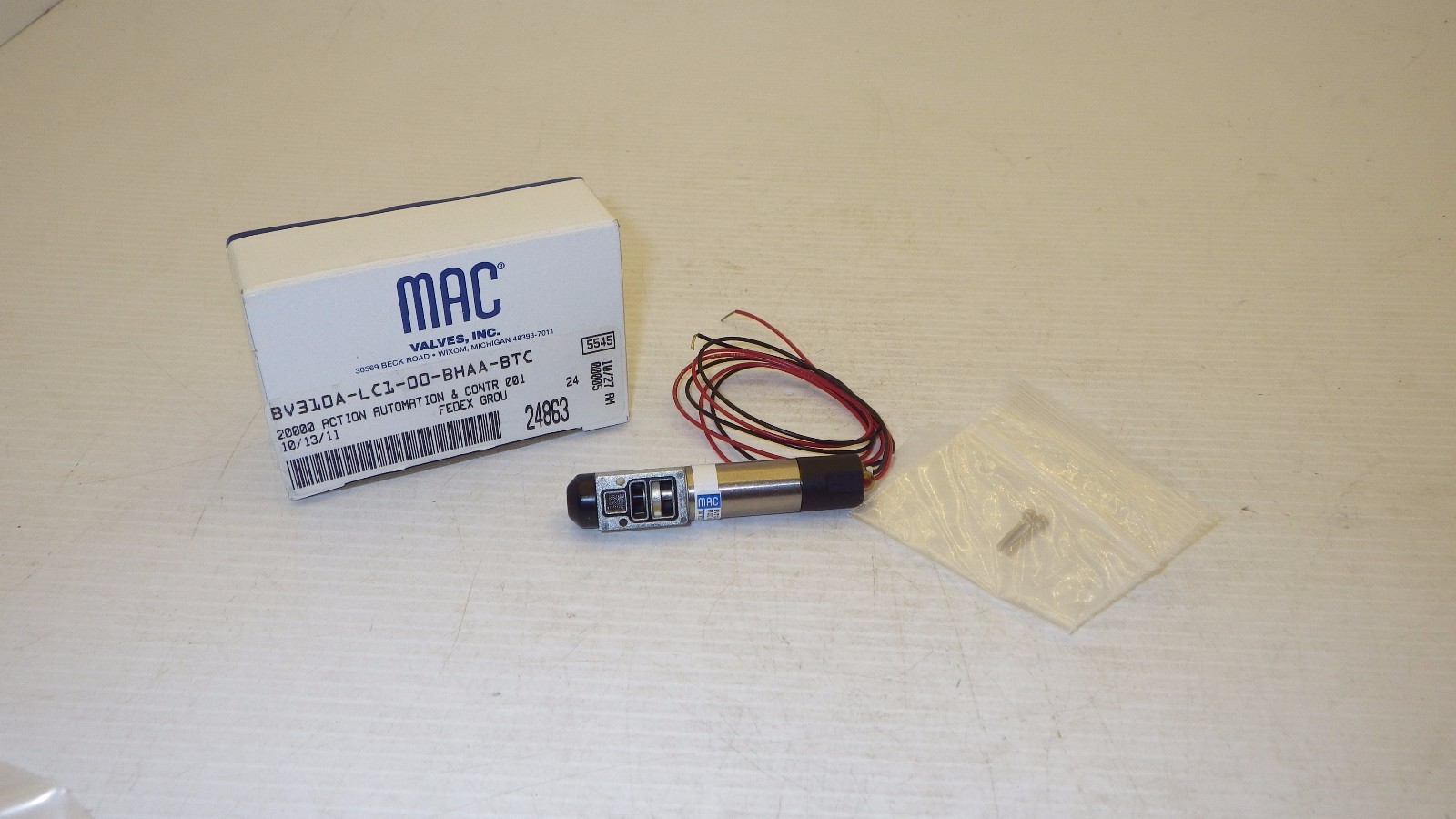 MAC BV310A-LC1-00-BHAA-BTC BULLET VALVE 24VDC 1.0W 120 PSI NIB | eBay