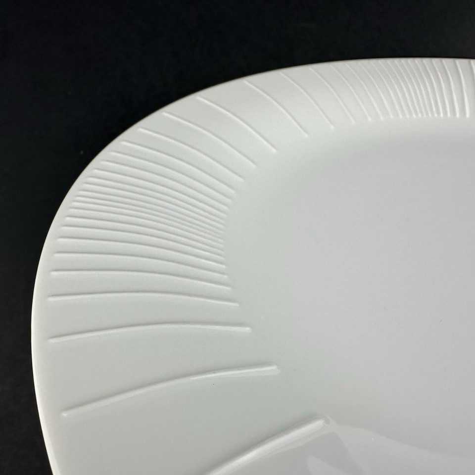 Dansk LINEA White Dinner Plate Raised Vertical Lines on Rim | eBay