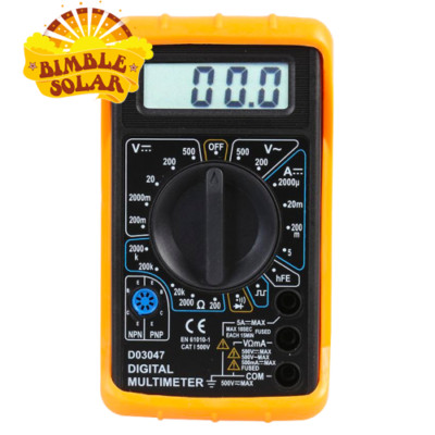 Digital Multimeter 500V AC/DC for setting up and testing your system ...