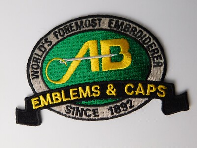 AB EMBLEMS & CAPS VINTAGE PATCH HAT BADGE SINCE 1892 EMPLOYEE ...